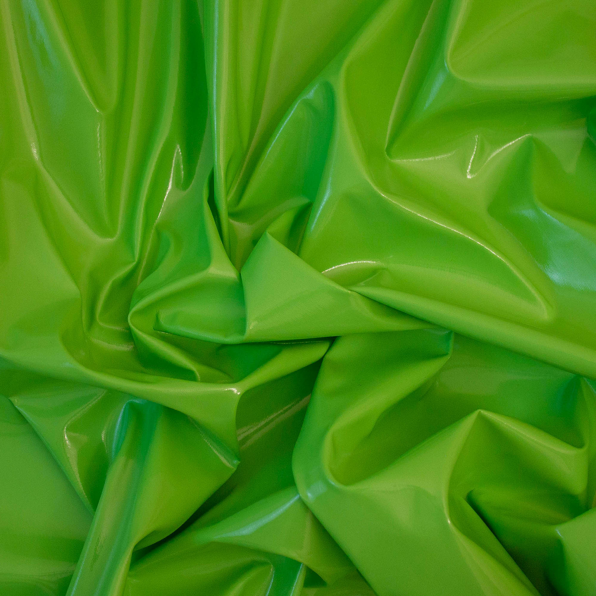 Lime Green PVC Shiny Stretch Fabric - 1 Way Natural Stretch - PU Coate