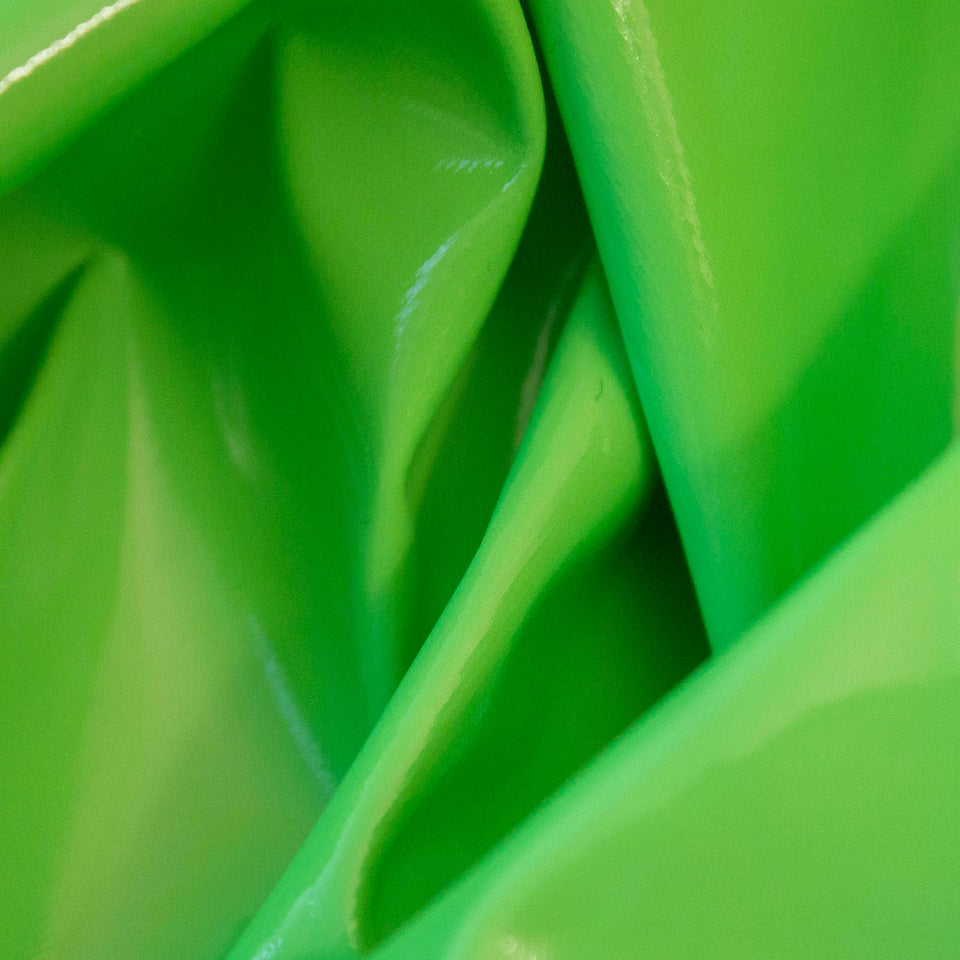 Lime Green PVC Shiny Stretch Fabric - 1 Way Natural Stretch - PU Coate