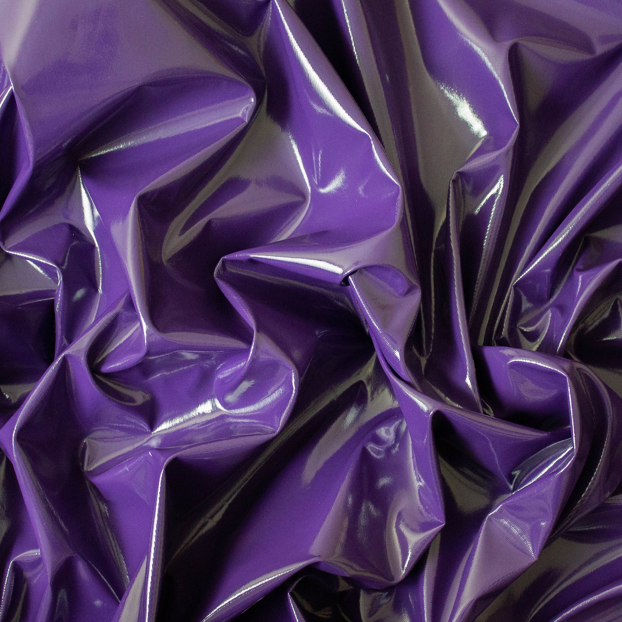 Purple PVC Shiny Stretch Fabric - 1 Way Natural Stretch - PU Coated