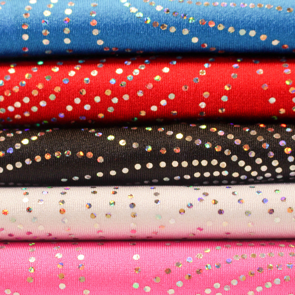 Black - Starburst Firework Fabric Hologram Sequin all way (4 way) stre