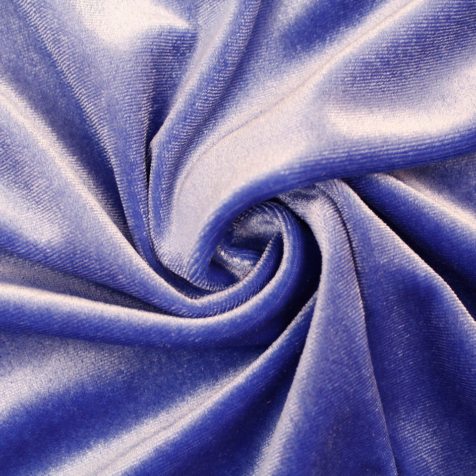 Royal Blue - Spandex Velvet Fabric (4 Way Stretch) - Superior Quality