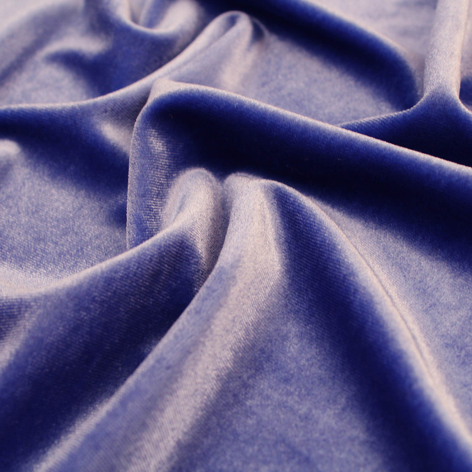 Royal Blue - Spandex Velvet Fabric (4 Way Stretch) - Superior Quality