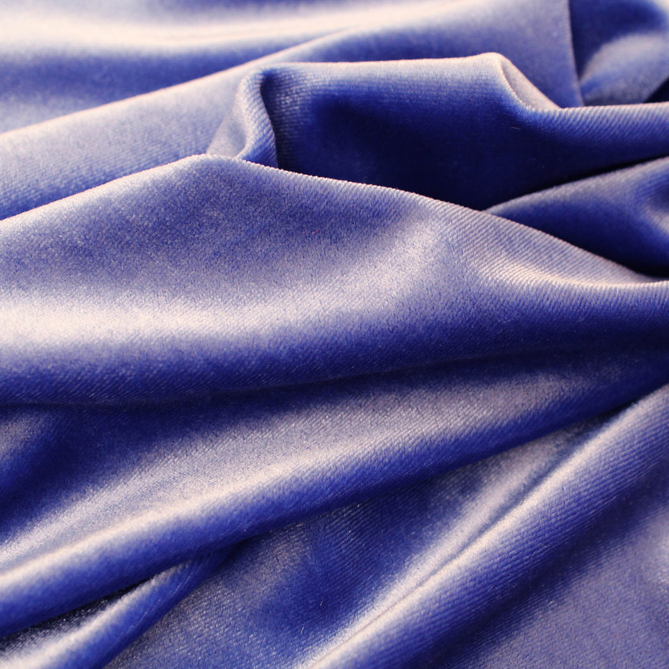 Royal Blue - Spandex Velvet Fabric (4 Way Stretch) - Superior Quality